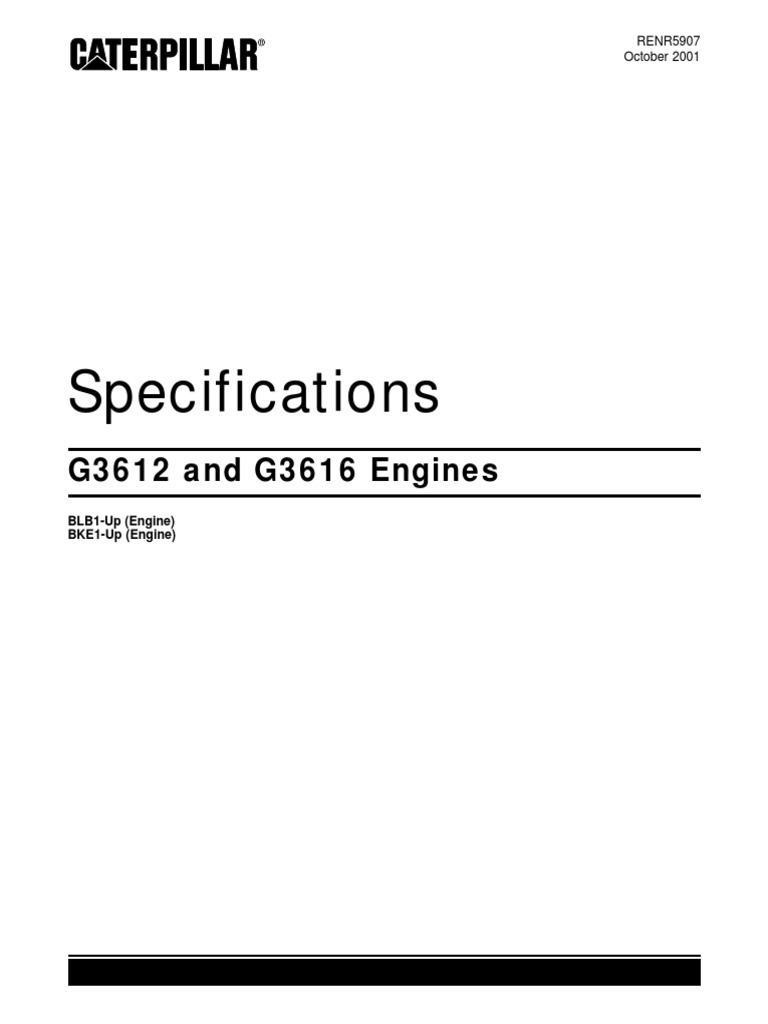 3612-16 Specifications RENR5907 | PDF | Internal Combustion Engine ...