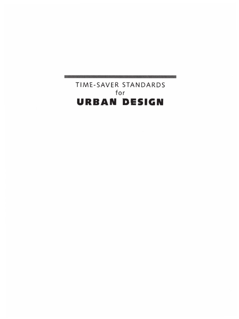 Time Saver Standards Urban Design PDF | PDF