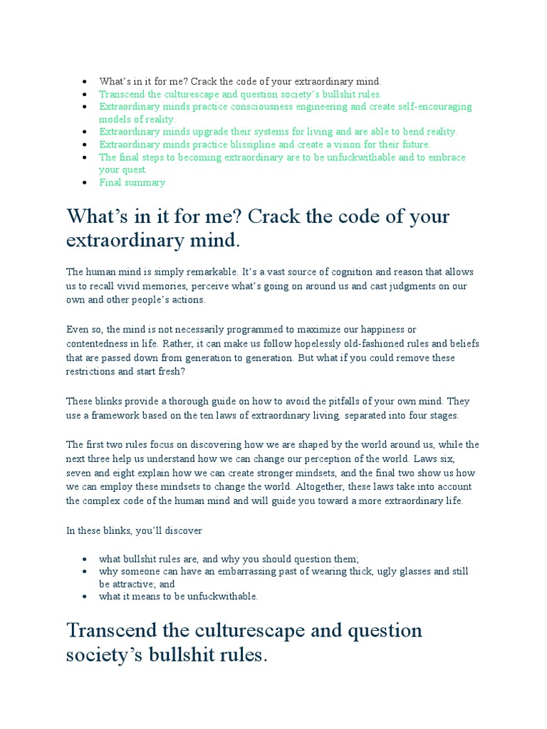 The Code of The Extraordinary Mind 10 Unconventional Laws To Redefine ...
