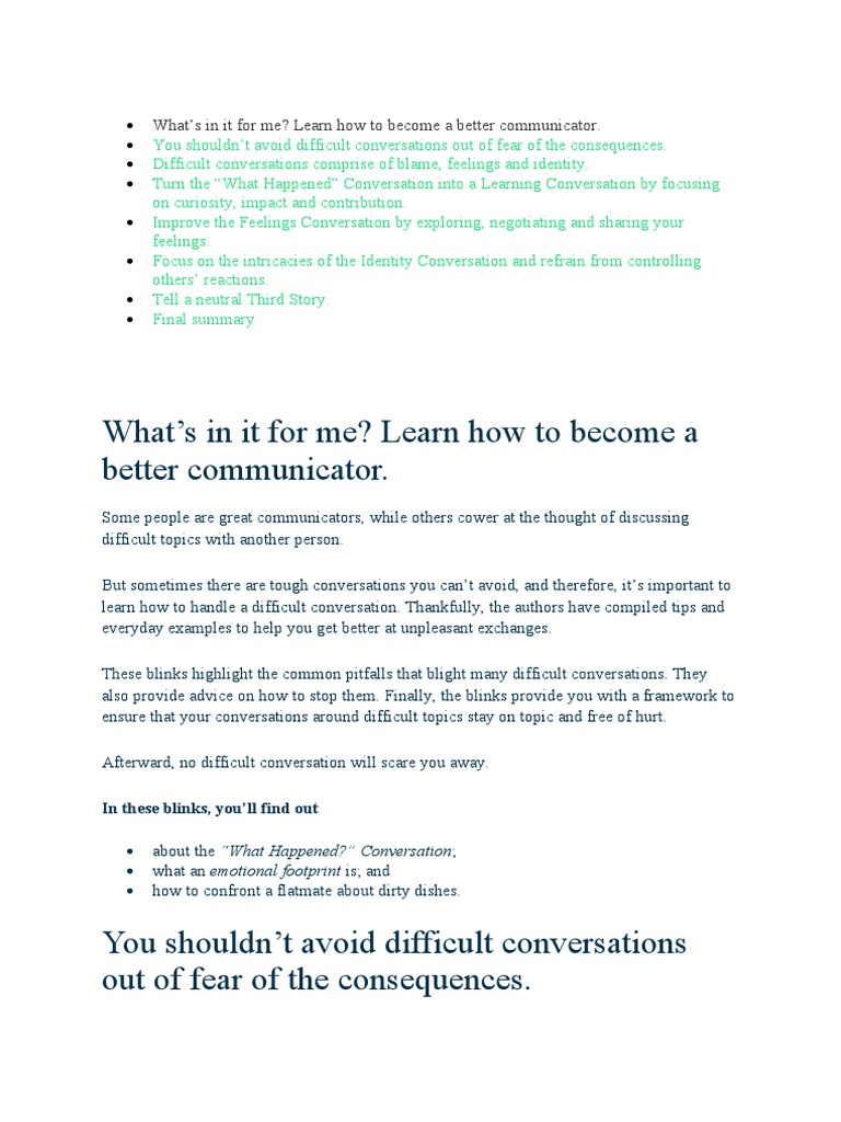 Difficult Conversations How To Discuss What Matters Most by D. Stone ...