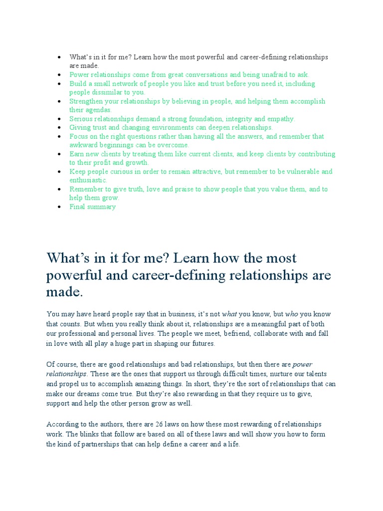 Power Relationships26 Irrefutable Laws For Building Extraordinary ...