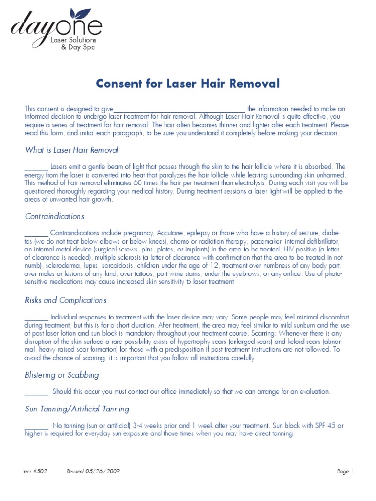 consent for laser hair removal | Scar | Hair Removal