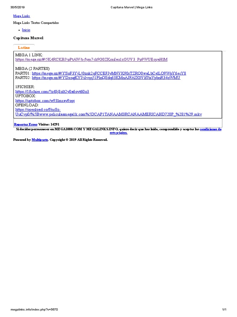 Capitana Marvel - Mega Links PDF | PDF