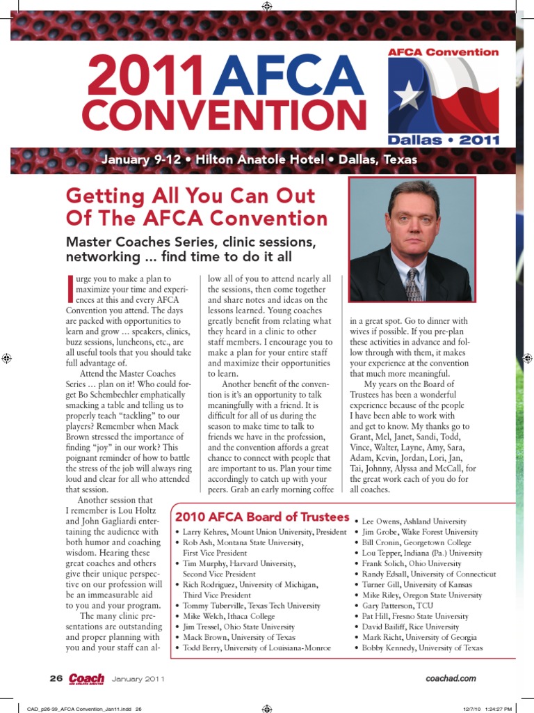 2011 AFCA Convention Guide | PDF | Ncaa Division I Fbs Football Teams ...
