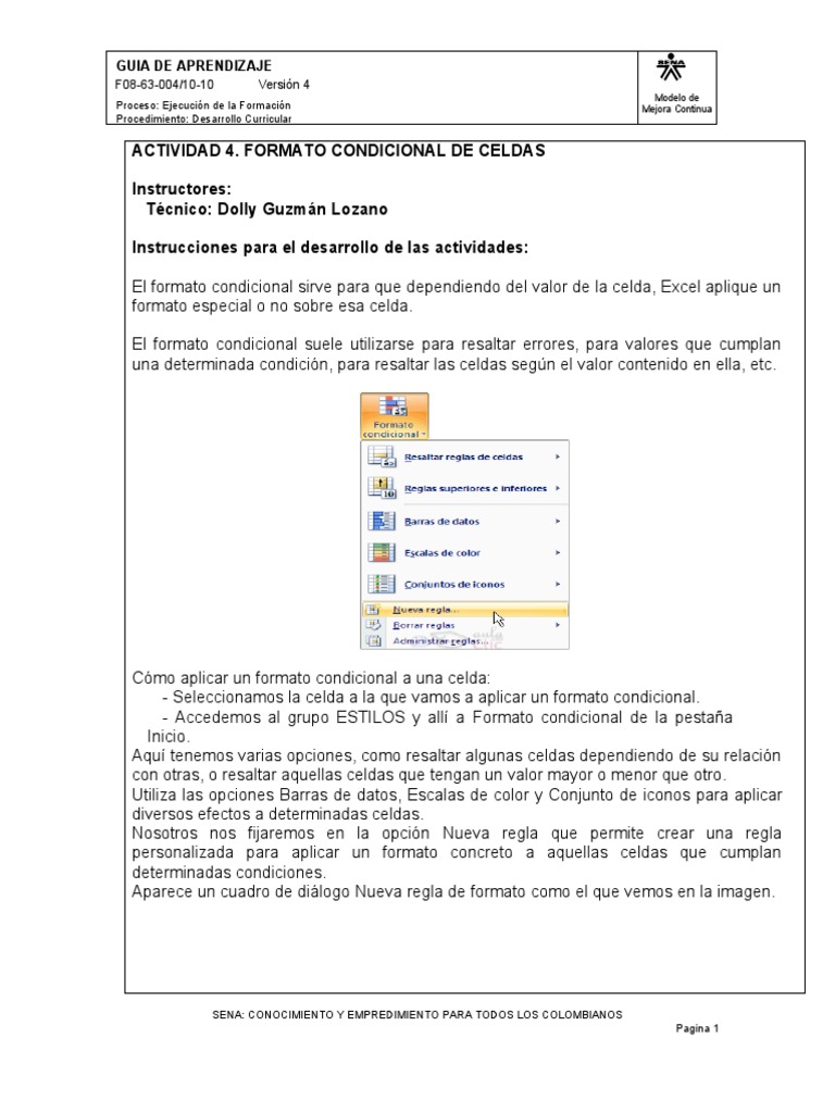 Actividad 3 - Formato Condicional | PDF | Microsoft Excel | Color