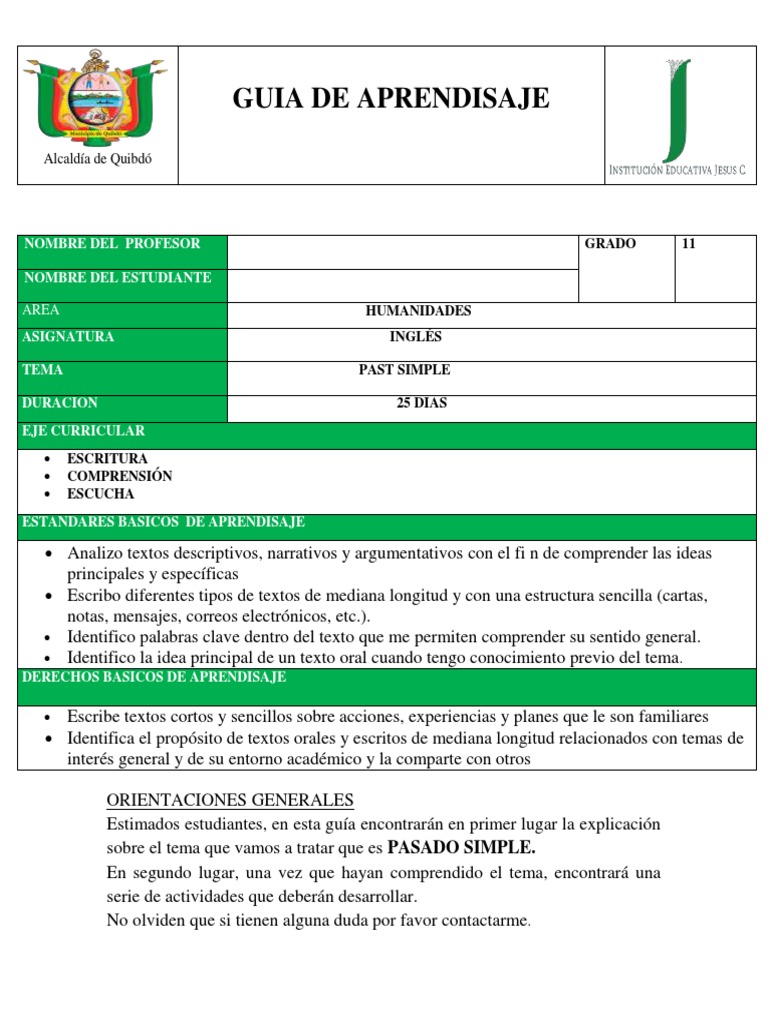 Past Simple Guia | PDF