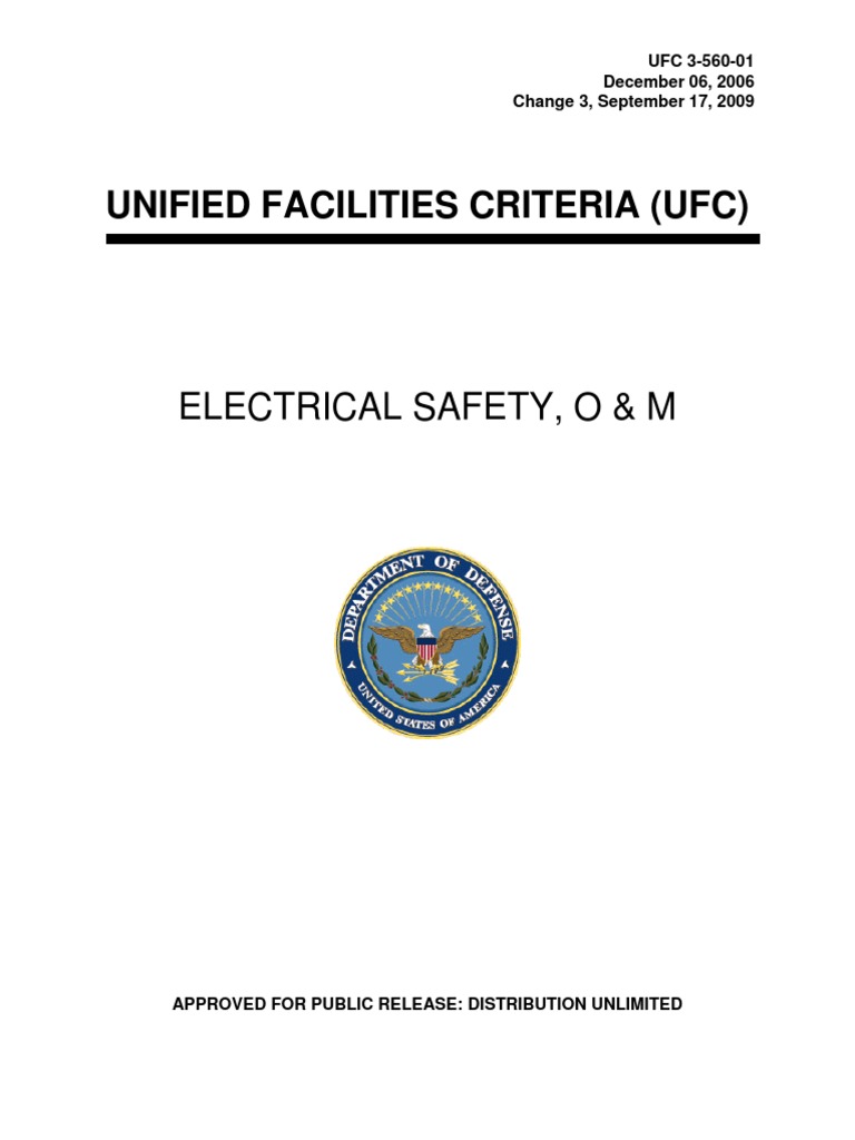 Unified Facilities Criteria (Ufc) : Electrical Safety, O & M | PDF ...