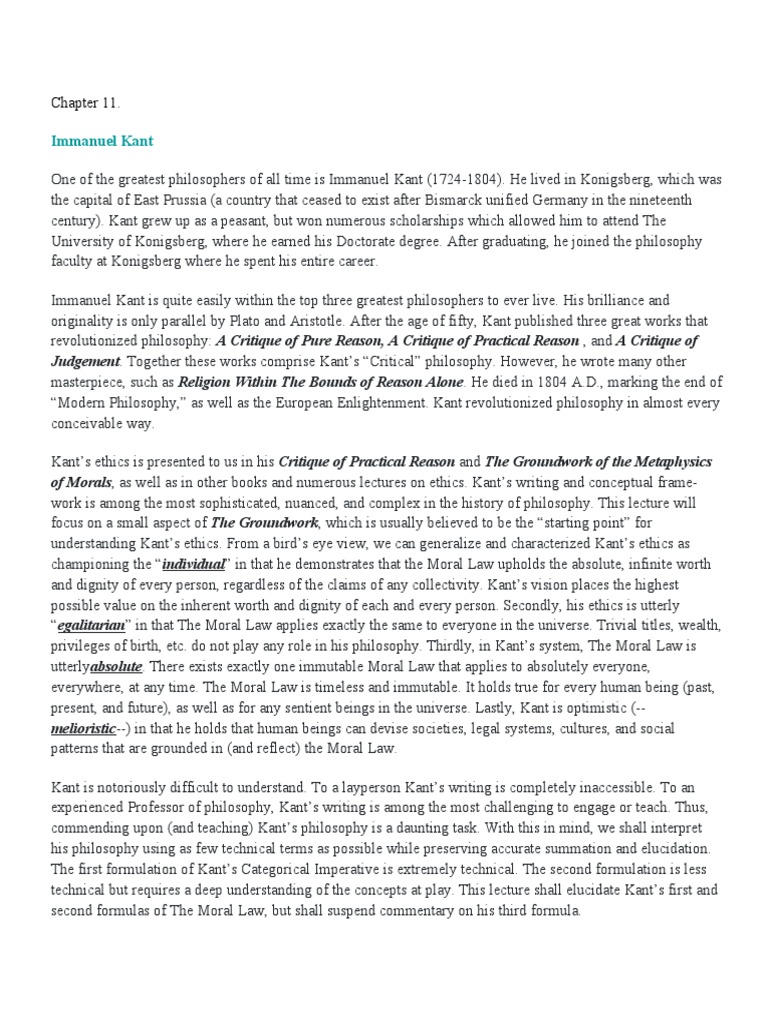 Chapter 11 Book | PDF | Immanuel Kant | Noumenon