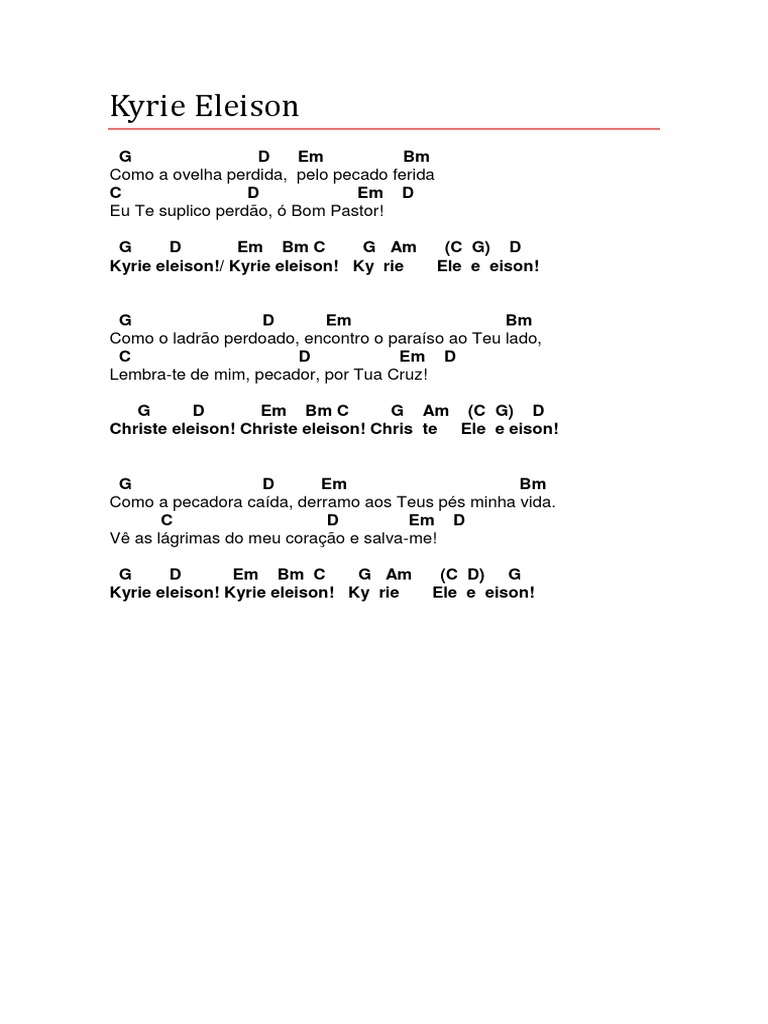 Kyrie Eleison: Letra e Cifras | PDF