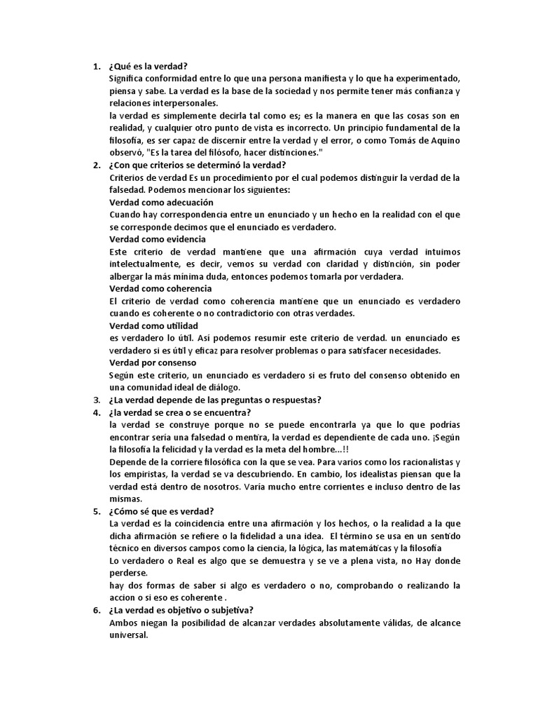 Qué Es La Verdad | PDF | Verdad | Realidad