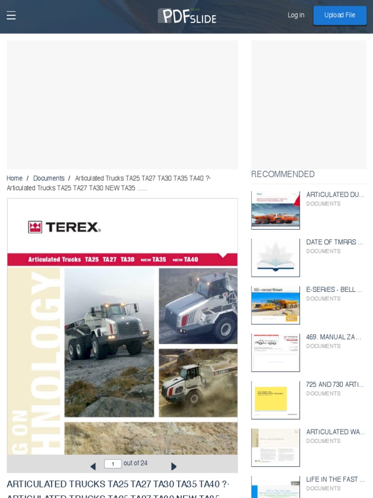 Articulated Trucks Overview: TA25-TA40 | PDF | Loader (Equipment ...