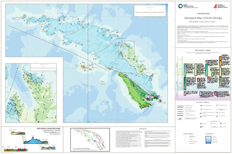 BAS GEOMAP 2, Sheet 4 - Geological Map of South Georgia | PDF | Visual ...