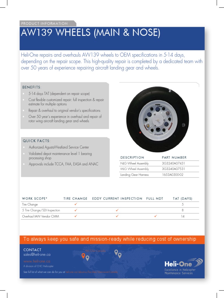 AW139 Wheel Assembly Repair Services | PDF | Technology & Engineering