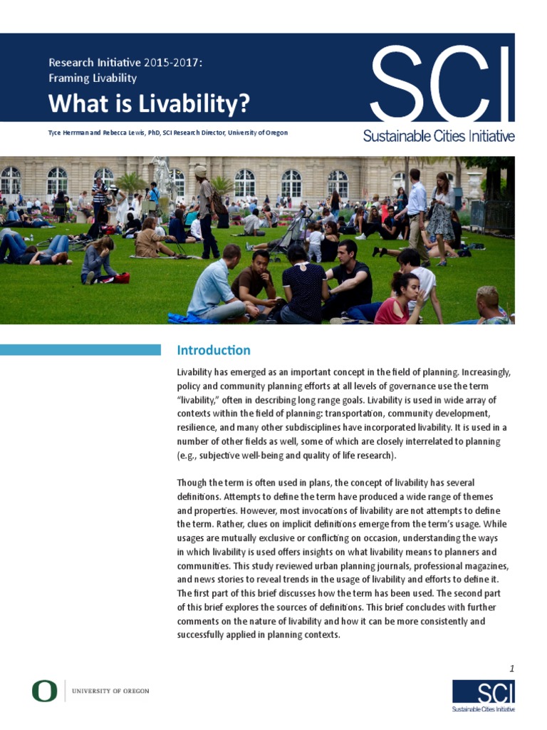 What Is Livability Lit Review | PDF | Quality Of Life | Community