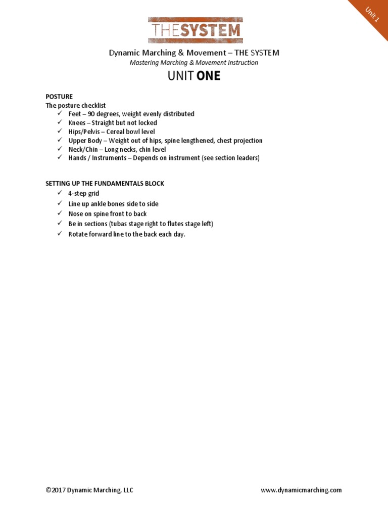 Dynamic Marching & Movement - THE SYSTEM: Posture | PDF