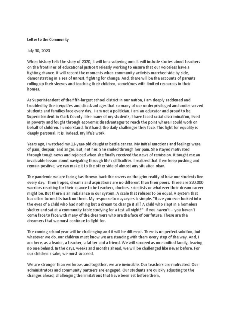 CCSD Jara Letter | PDF