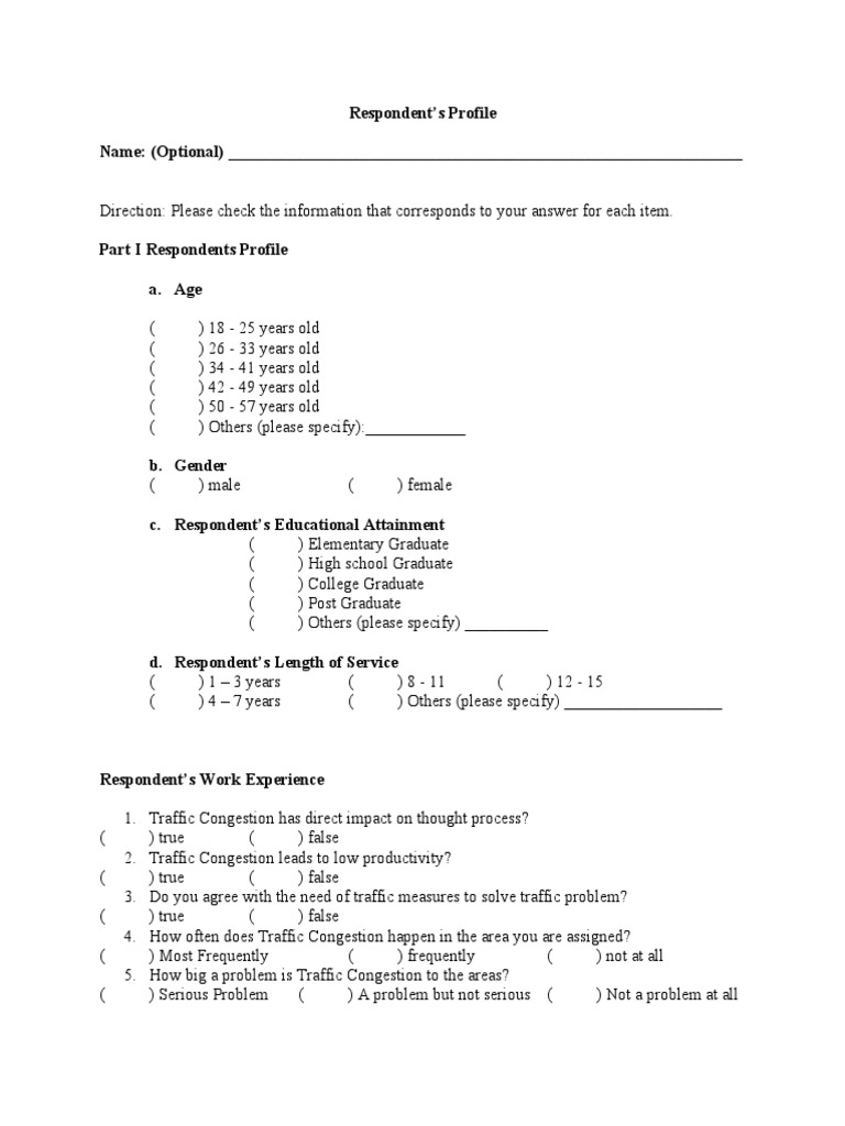 FINAL Questionnaire | PDF | Pedestrian Crossing | Traffic
