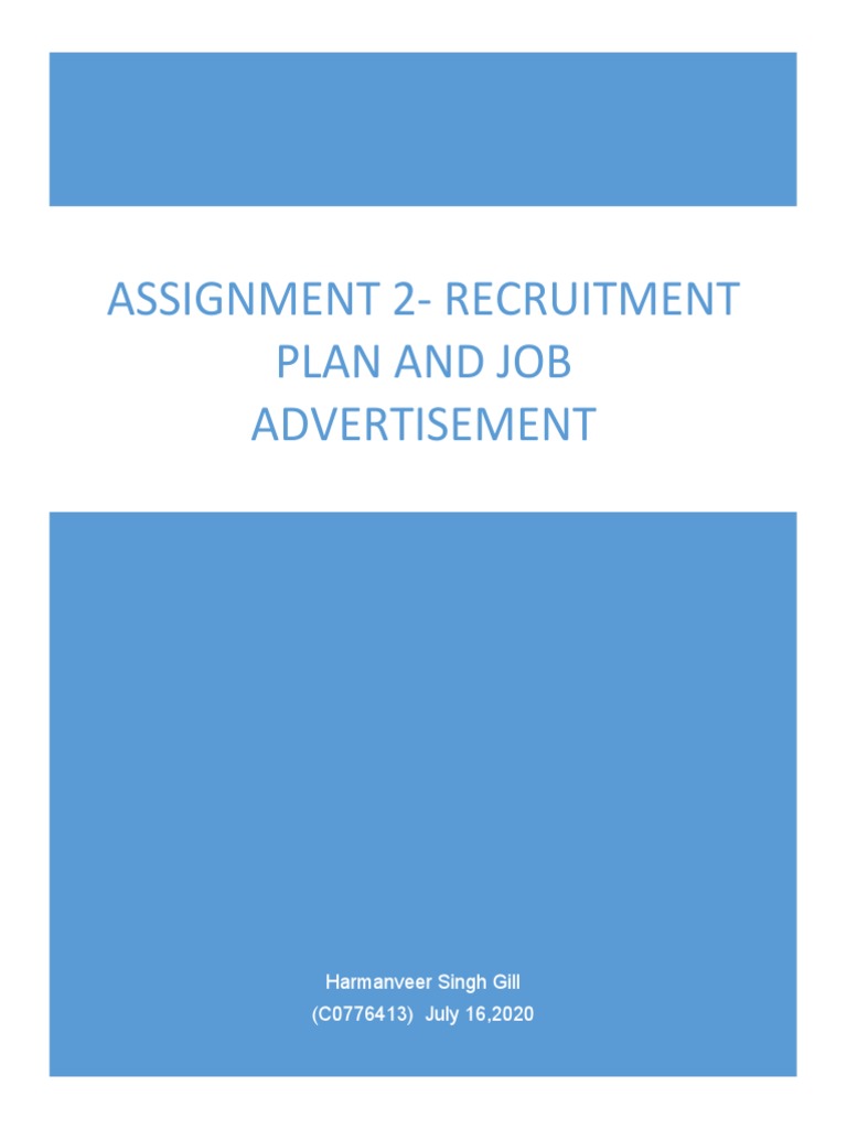 Recruitment Assignment #2 | PDF | Recruitment | Social Media