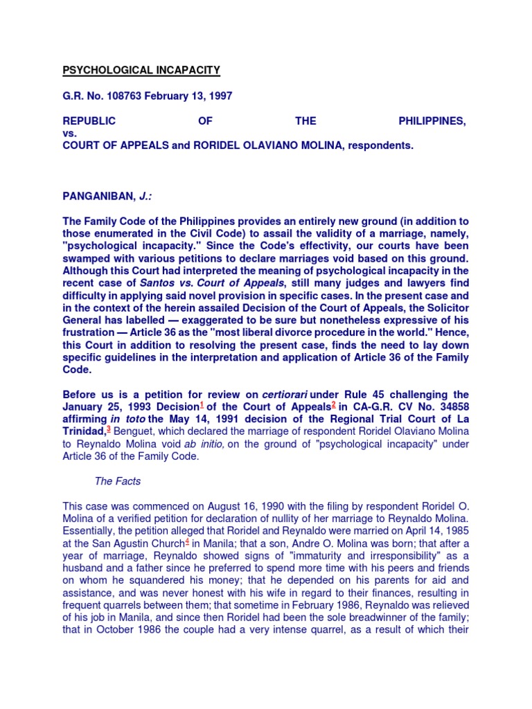 Psychological Incapacity PFR2 | PDF | Certiorari | Demurrer
