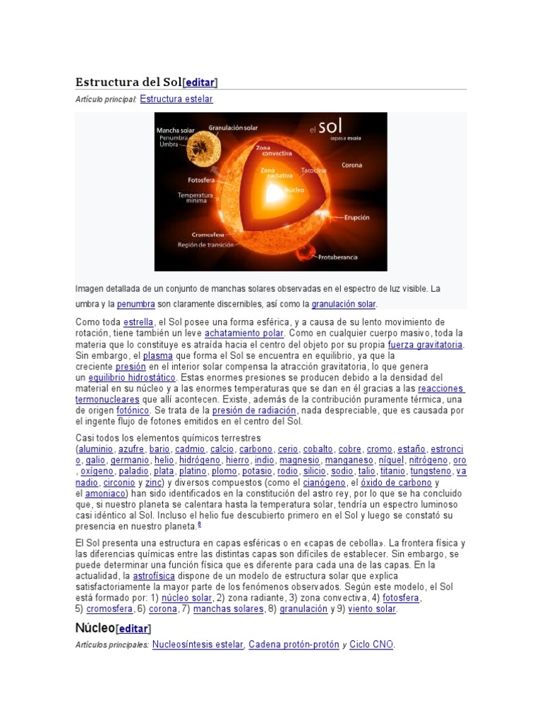 Estructura Del Sol | Descargar gratis PDF | Dom | Átomos