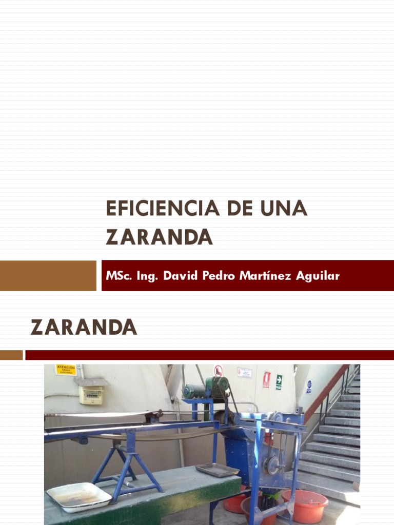 Eficiencia de Una Zaranda PDF | PDF