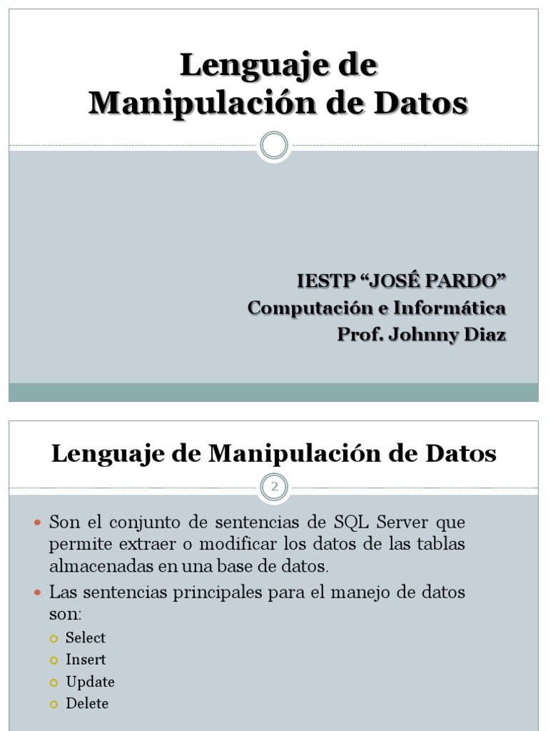 1a Consultas DML | PDF | SQL | Datos de computadora
