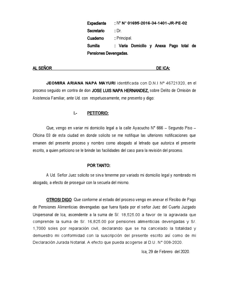Escrito de Consignacion | PDF