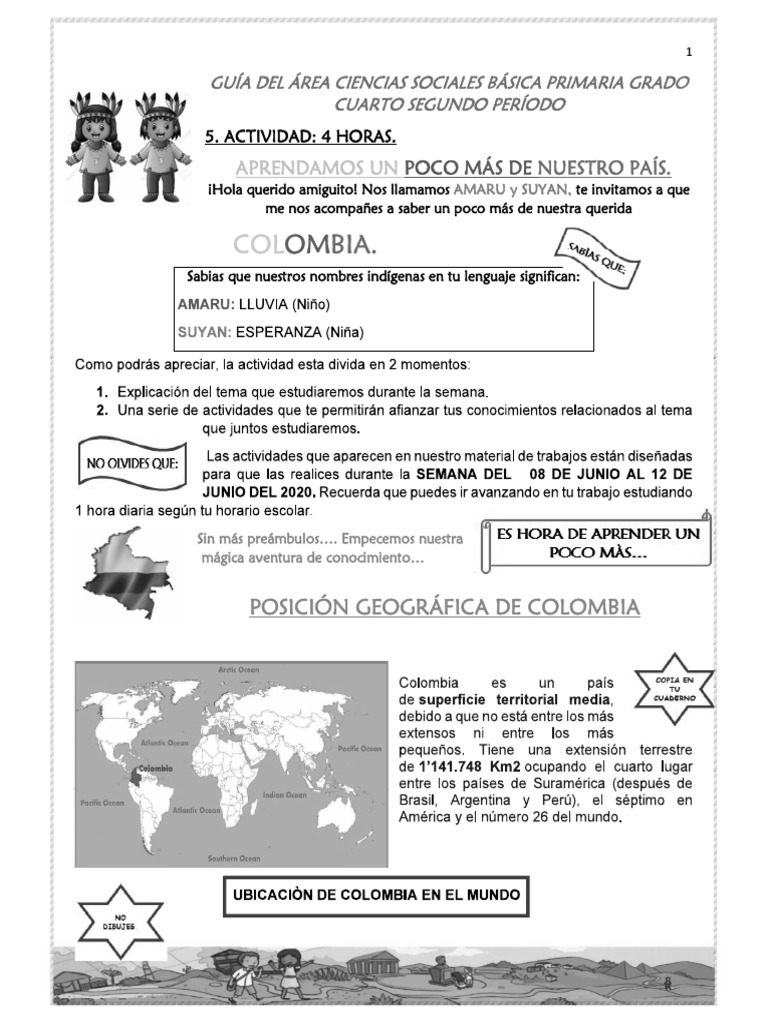 2 Guia de Sociales Grado Cuarto 2 | PDF