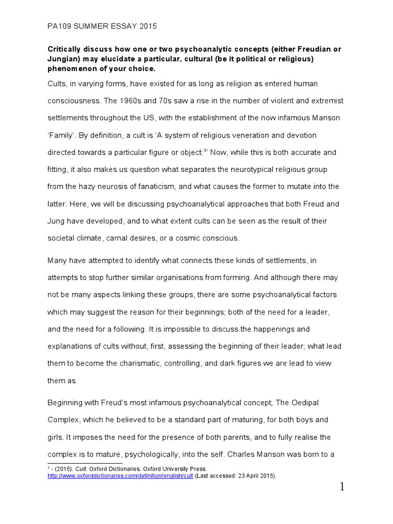 Psychoanalysis of Cult Leaders | PDF | Id | Behavioural Sciences