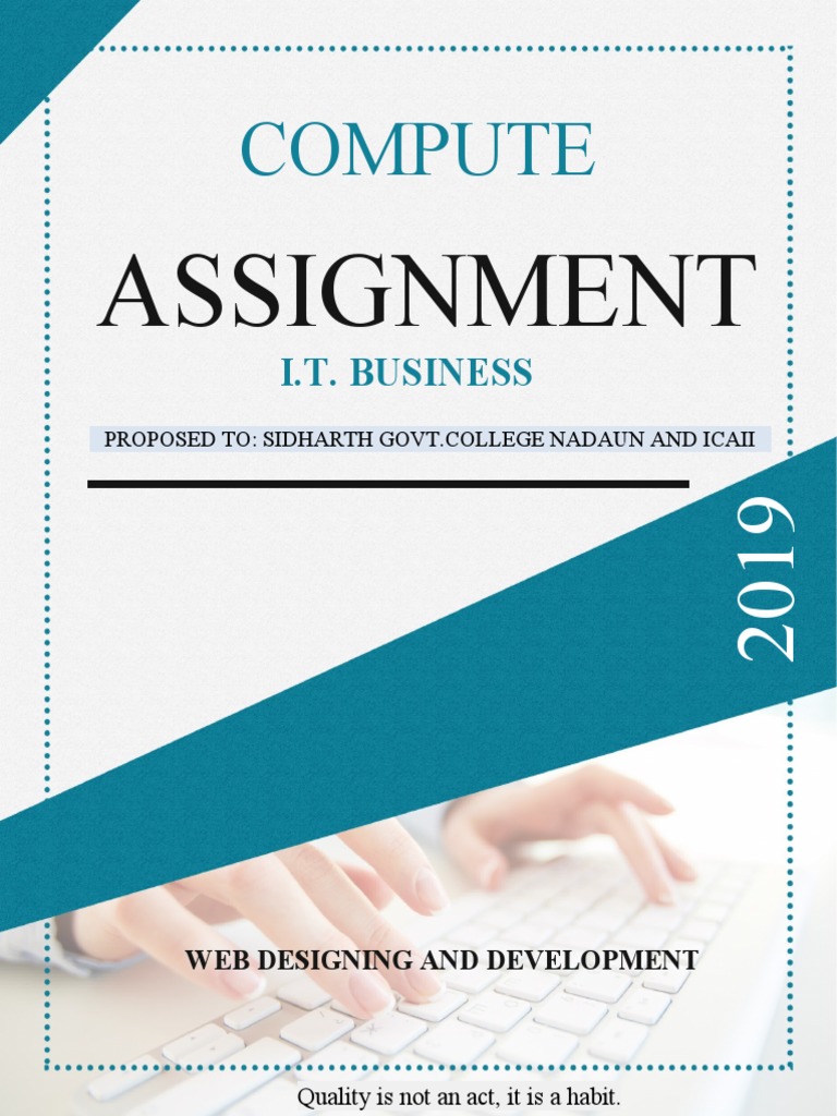 Computer Assignment Cover Page 1 | PDF