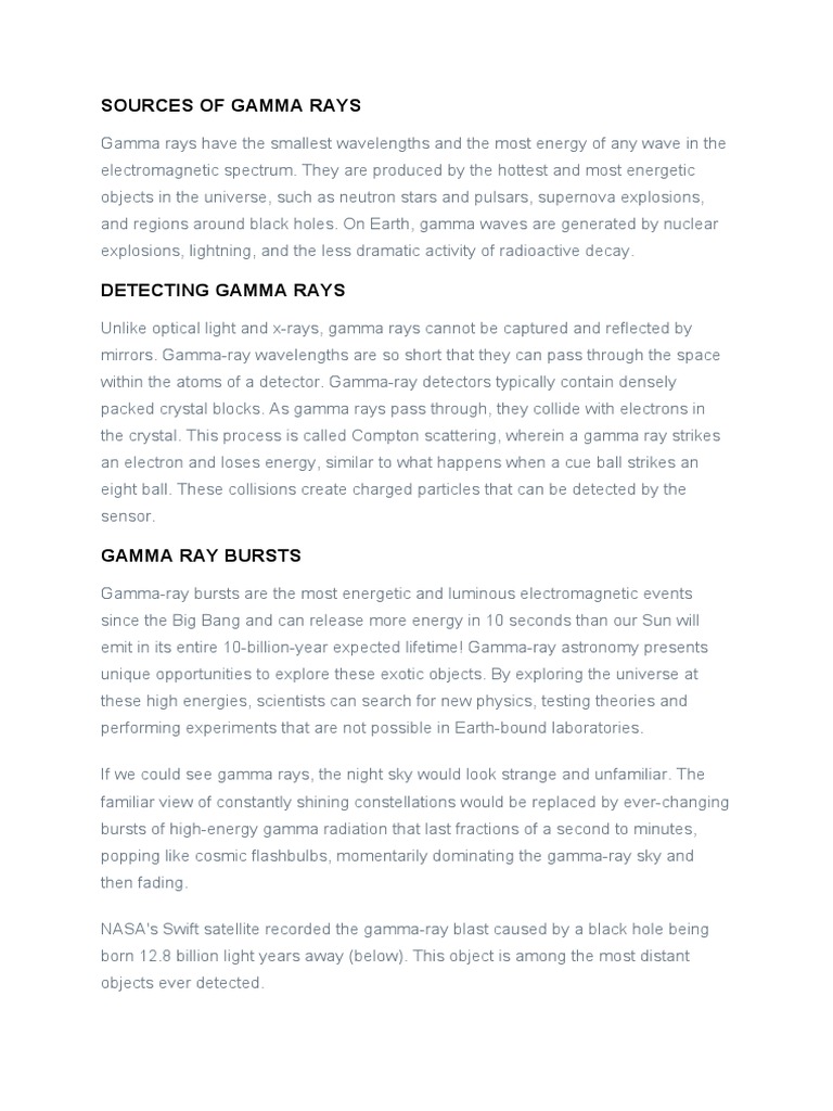 Exploring the Electromagnetic Spectrum: A Guide to Gamma Rays, Their ...