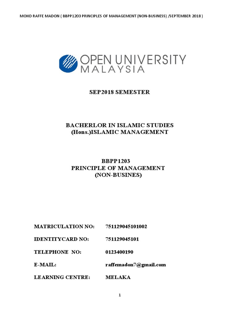 Assignment Principles of Management BBPP1203 | PDF | Brainstorming ...