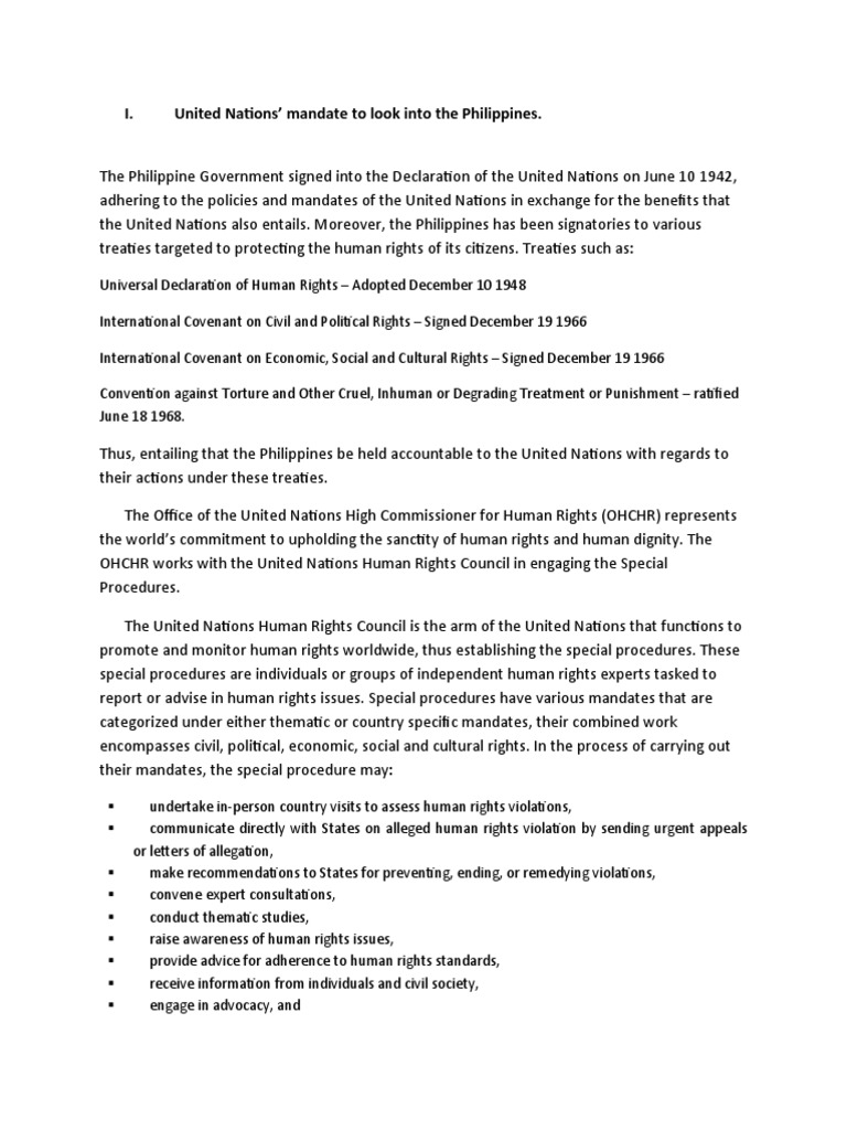 Special Procedure of The Human Rights Council | PDF | Human Rights ...