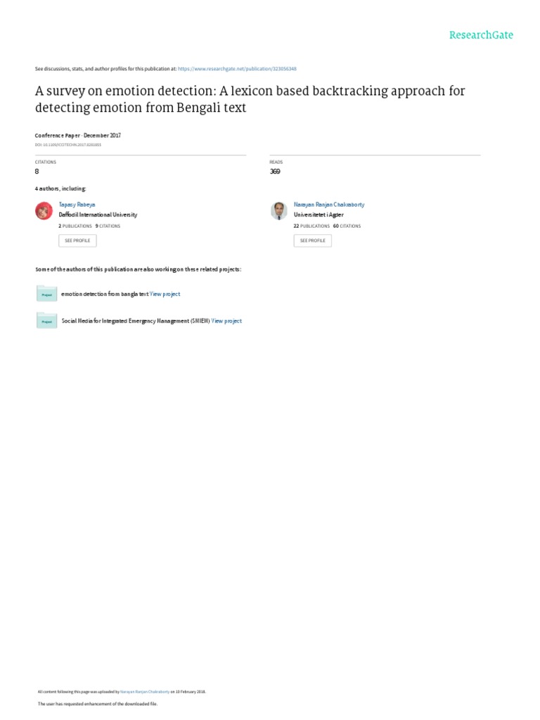 A Survey On Emotion Detection: A Lexicon Based Backtracking Approach ...
