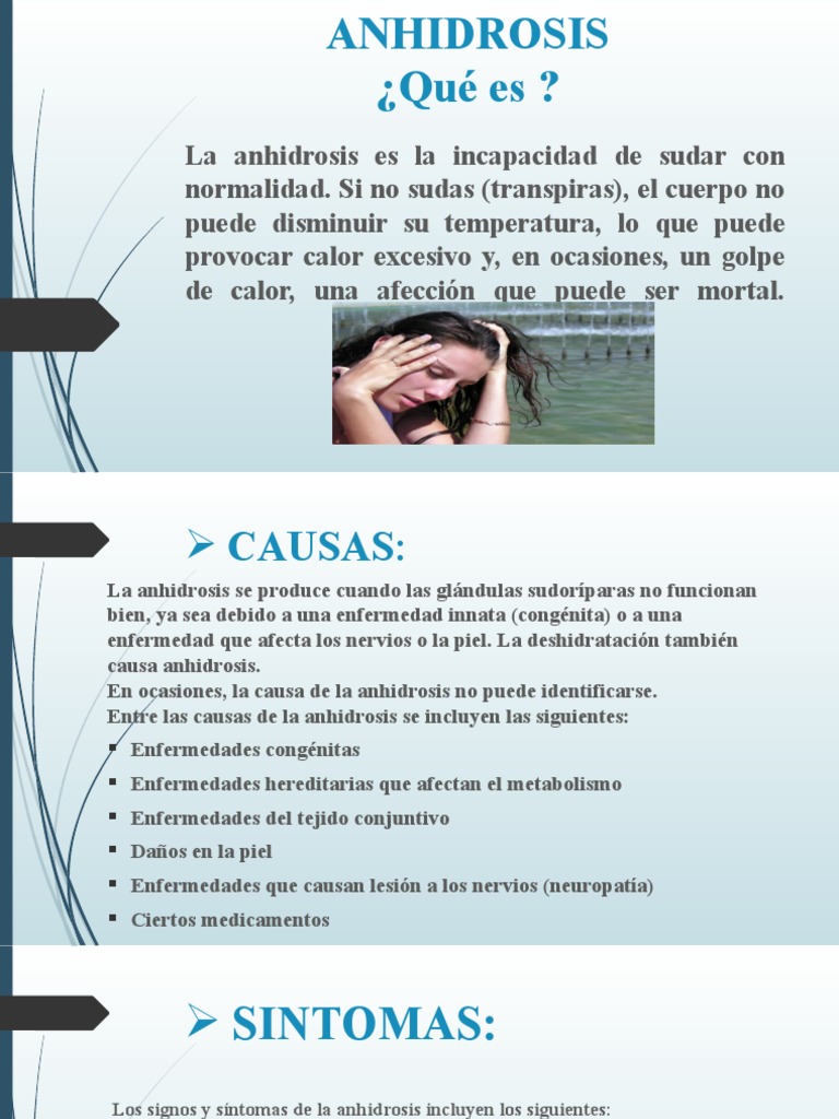 Anhidrosis e Hiperhidrosis | PDF | Transpiración | Medicina