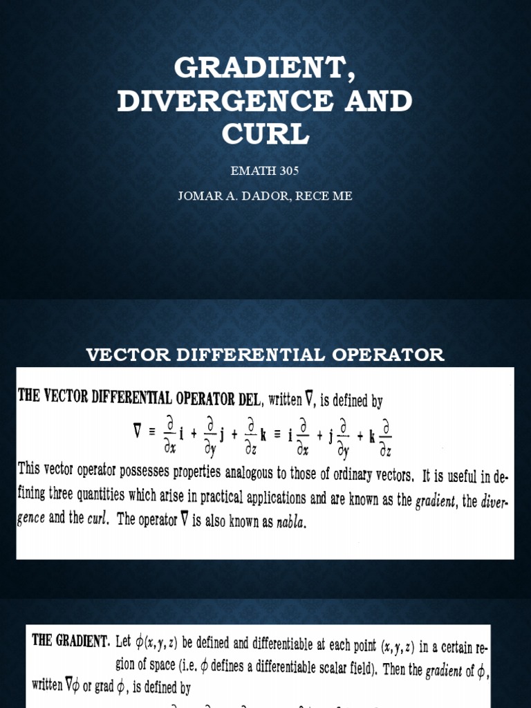 Module 6 Gradient Divergence Curl | PDF