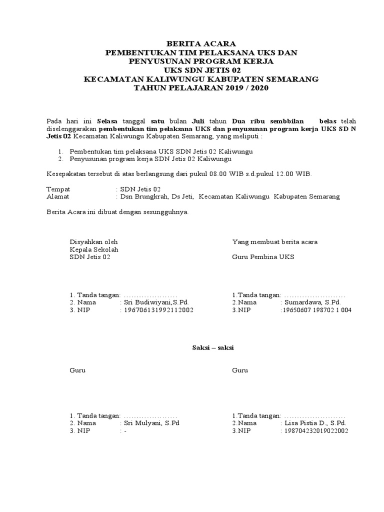 Brita Acara Proker & Tatib | PDF