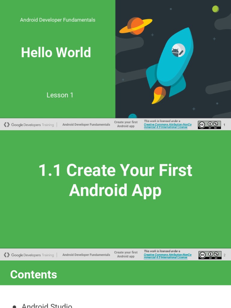 1.1 Create Your First Android App | PDF | Android (Operating System) | Mobile App