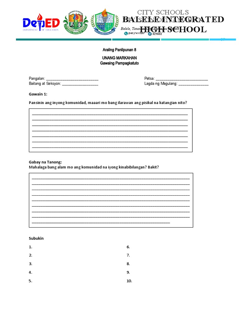 Ap8 Activity Sheet Melc 1 | PDF