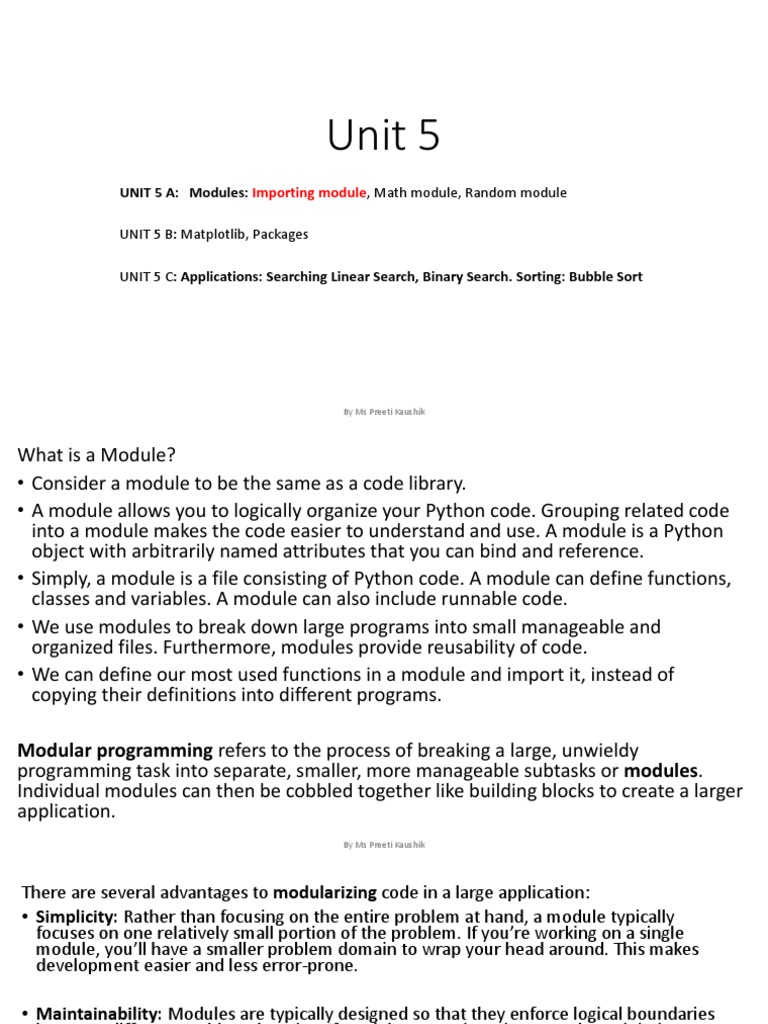 CSE 114 Unit 5 | PDF | Modular Programming | Computer File