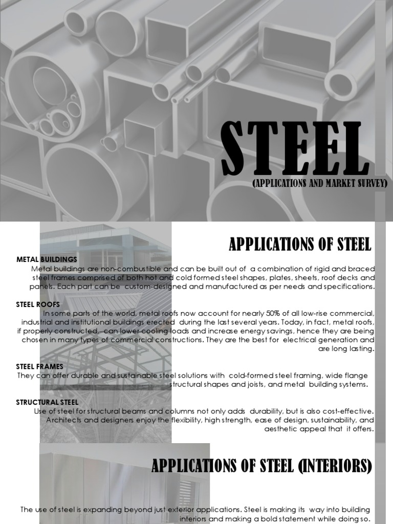 Applications and Market Survey of Steel: Uses in Metal Buildings, Roofs ...
