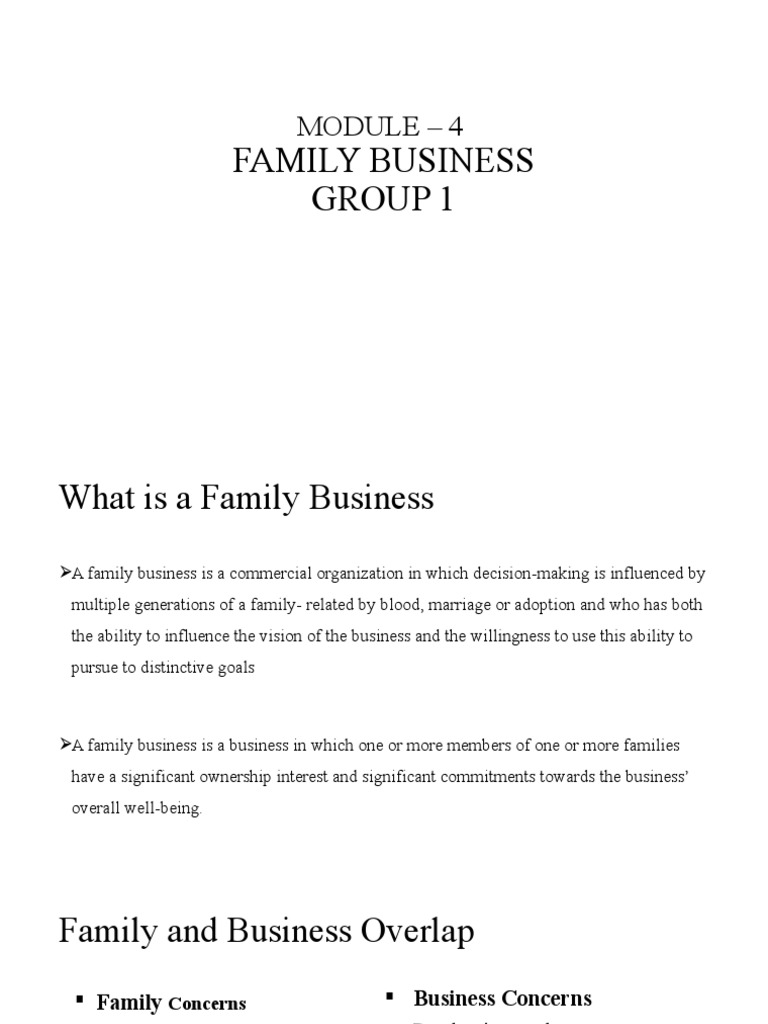Family Business Group 1 | PDF | Family | Entrepreneurship