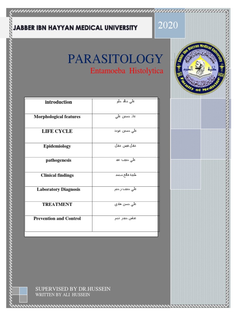 Parasitology: Entamoeba Histolytica | PDF | Medical Specialties ...