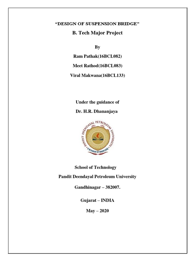 Suspension Bridge Report | PDF | Bridge | Truss