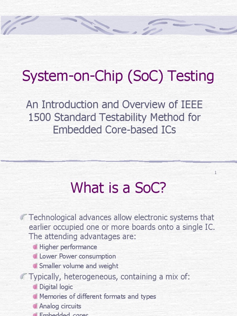 System-On-Chip (Soc) Testing | PDF | System On A Chip | Electrical ...