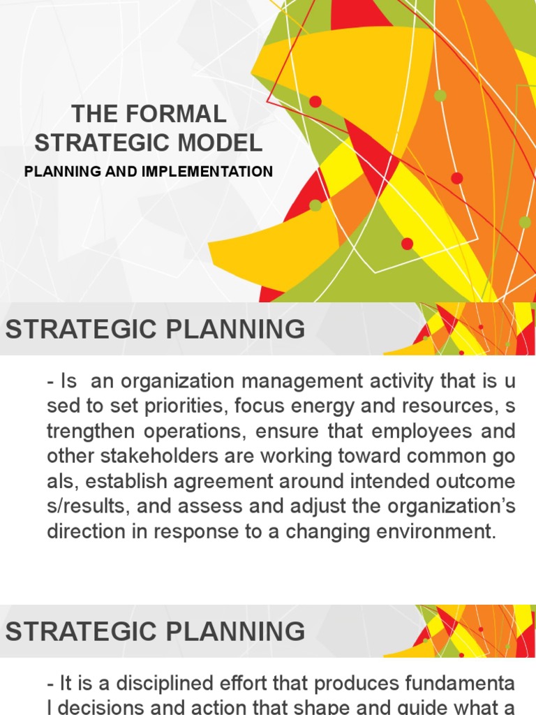 The Formal Strategic Model: Planning and Implementation | PDF ...