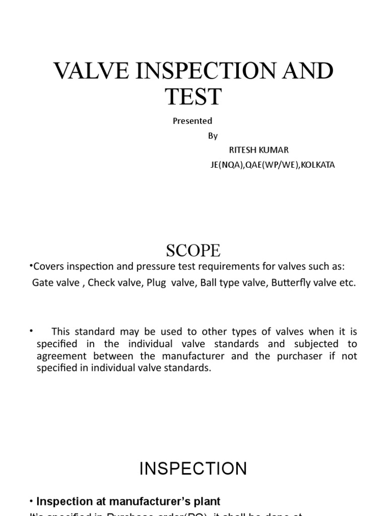Valve Inspection and Test | PDF | Valve | Mechanical Engineering