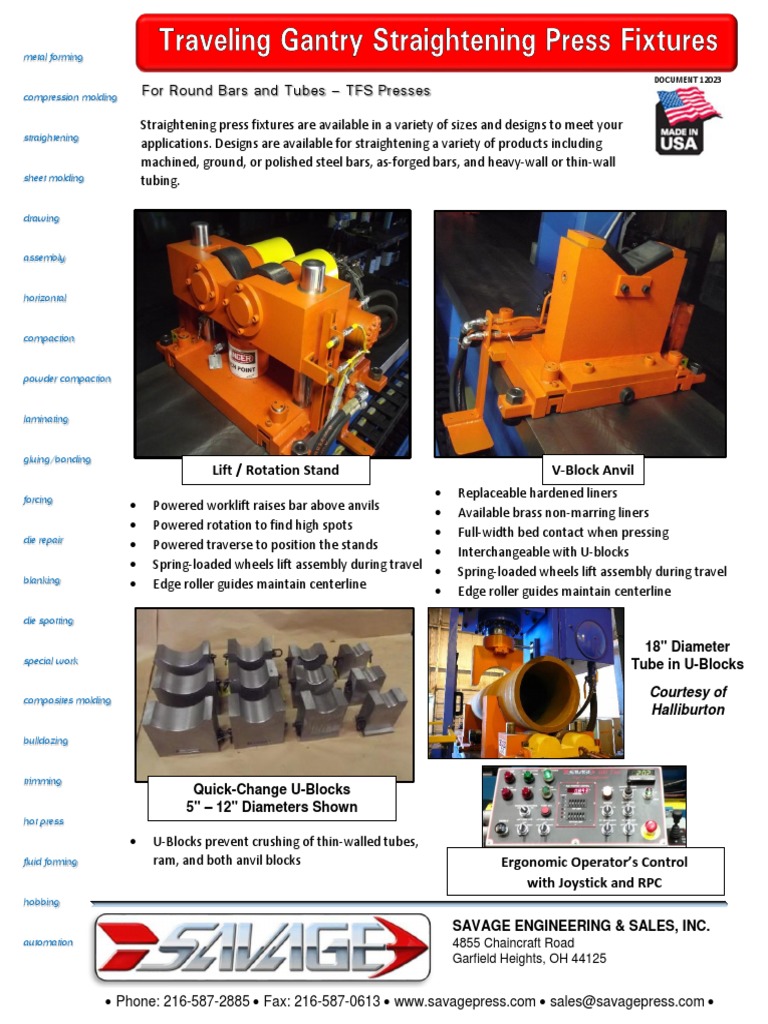 For Round Bars and Tubes - TFS Presses: Lift / Rotation Stand V-Block ...