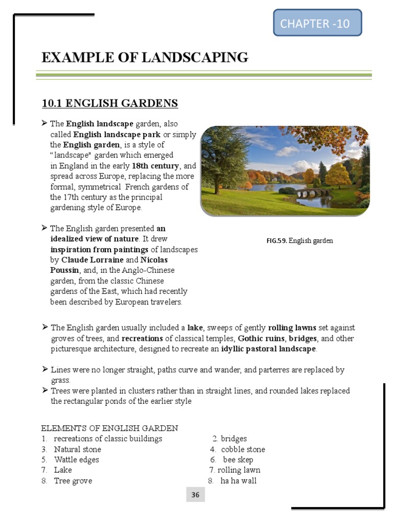 Example of Landscaping: Chapter - 10 | PDF | Landscape | Land Management