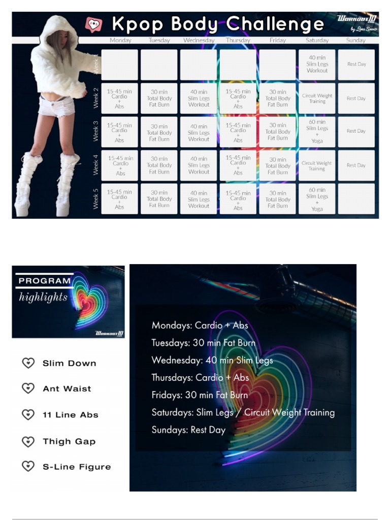 Kpop Body Challenge Diet Final | PDF | Weight Loss | Body Shape